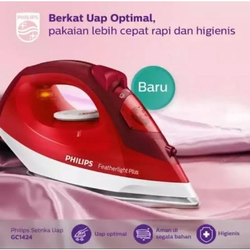 Jual BATAM - PHILIPS GC1424 GC 1424 steam iron setrika uap 700 w ...
