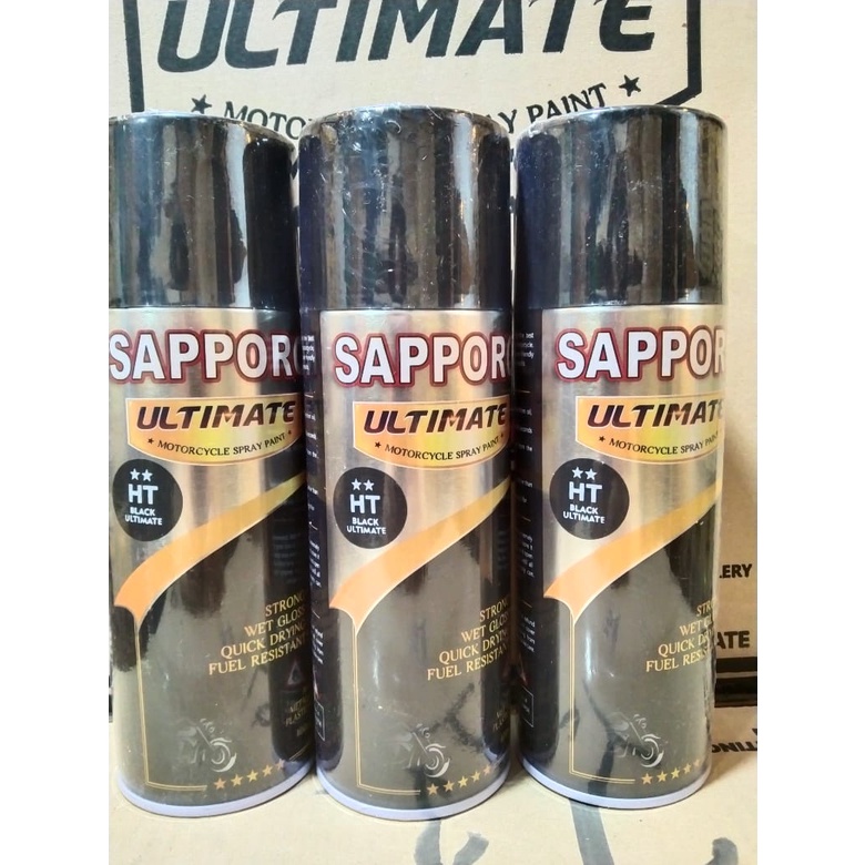 Jual pilok pilox cat semprot sapporo ultimate saporo Hi temp black ultimate hi temp hitam doff ...