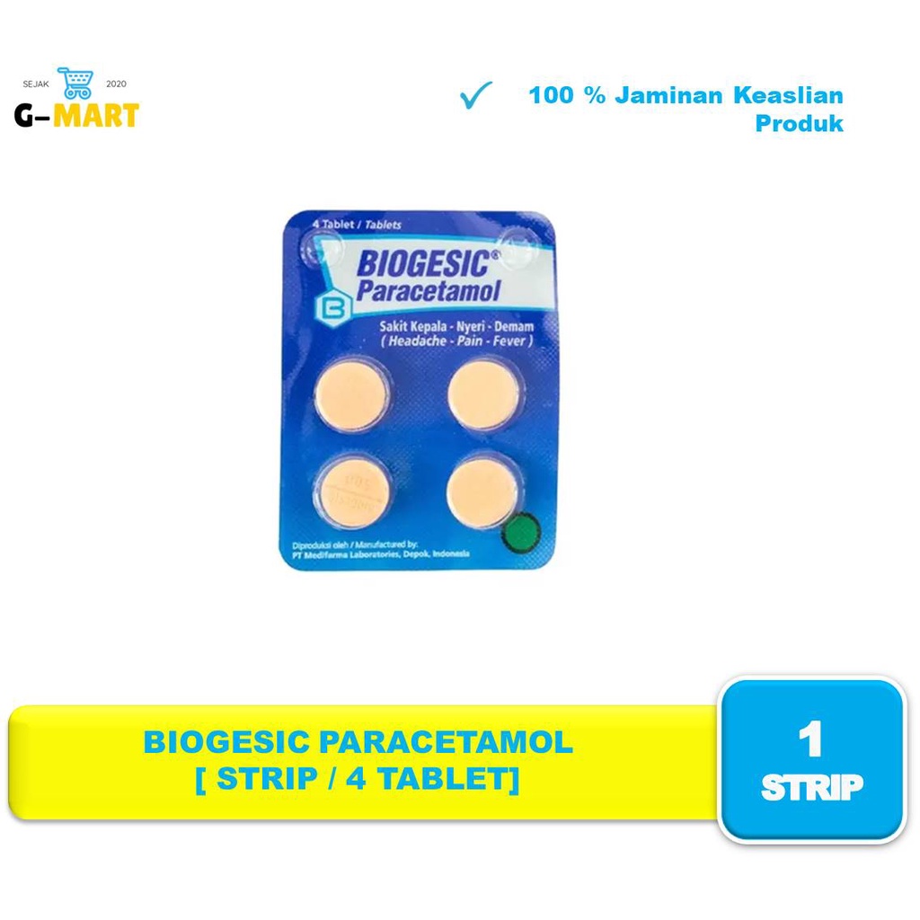 Jual Biogesic Paracetamol [ Strip / 4 tablet] | Shopee Indonesia