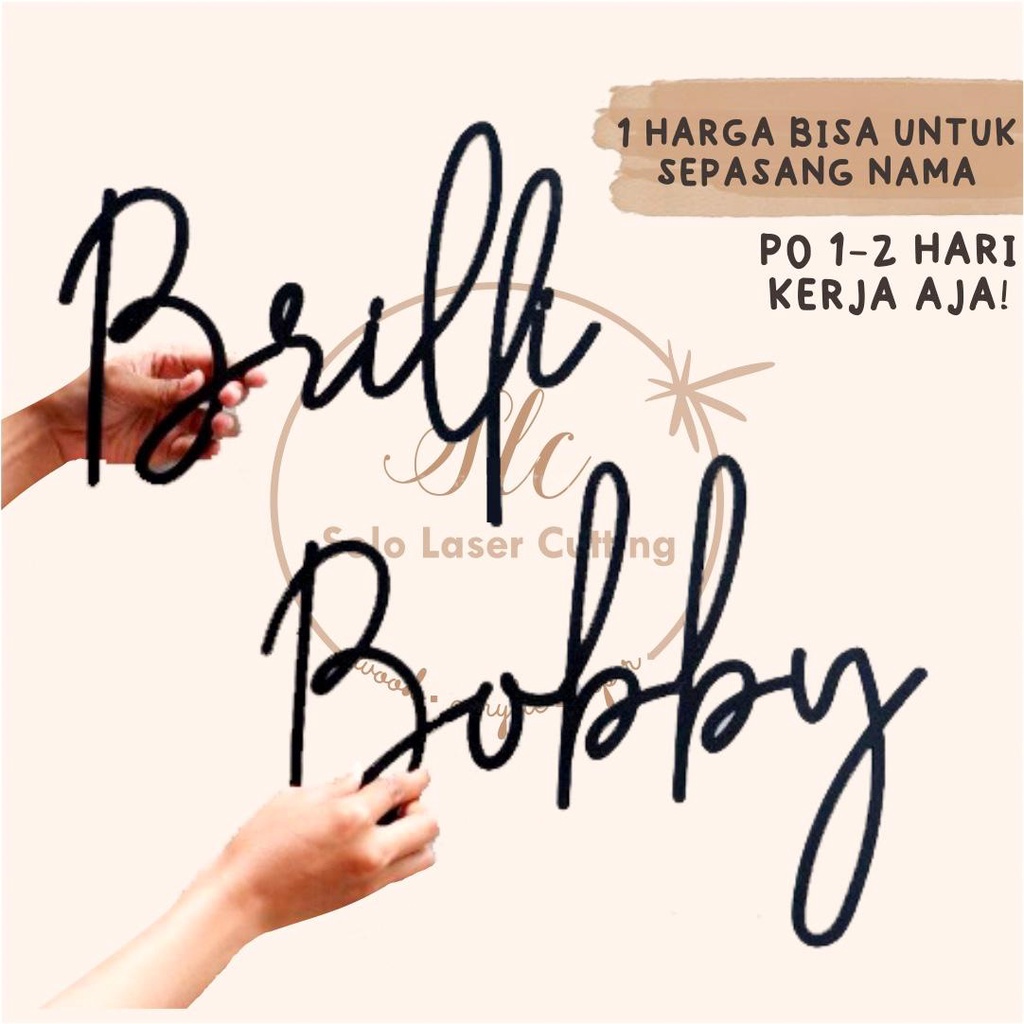 Jual NAMA LATIN KAYU BACKDROP LAMARAN / WEDDING / PERNIKAHAN nama latin ...