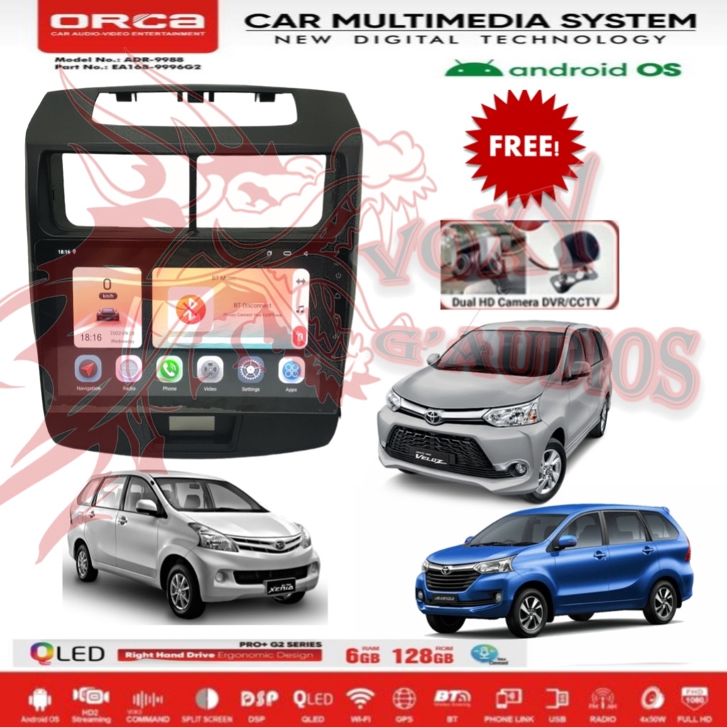 Jual Head Unit Android Orca Pro Gen 2 Avanza Xenia Veloz 2012-2018 9 inch 6GB-128GB | Shopee ...