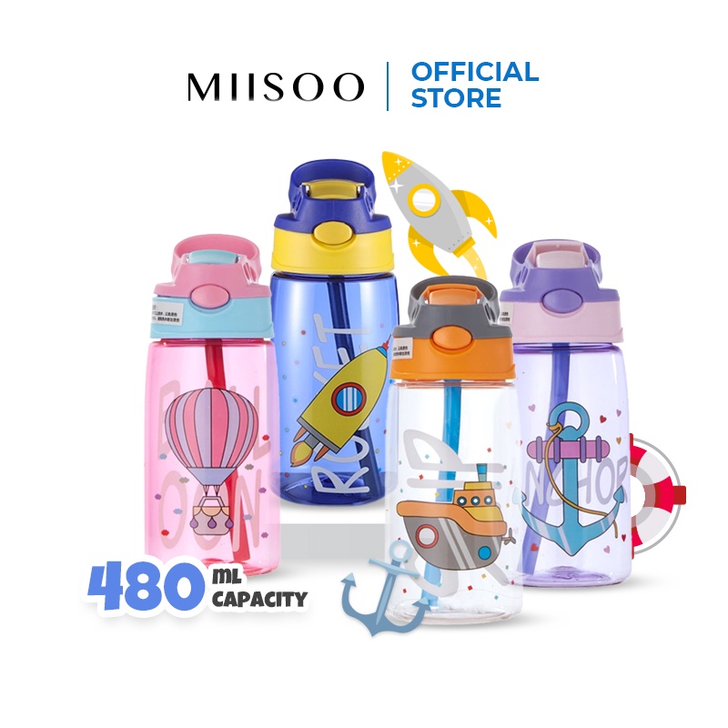 Jual MIISOO Botol Air Minum Anak Karakter Sea Rocket Motif Lucu BPA ...