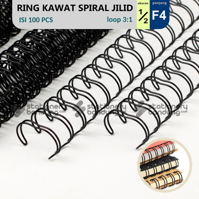Jual Ring Kawat Spiral Jilid 1/2 F4 Spiral Wire 1/2 F4 3:1 38Lobang ...