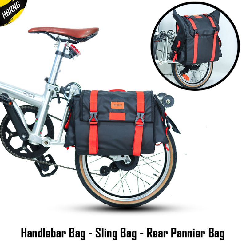 Jual Tas sepeda pannier hbrng panier belakang motor selempang | Shopee ...