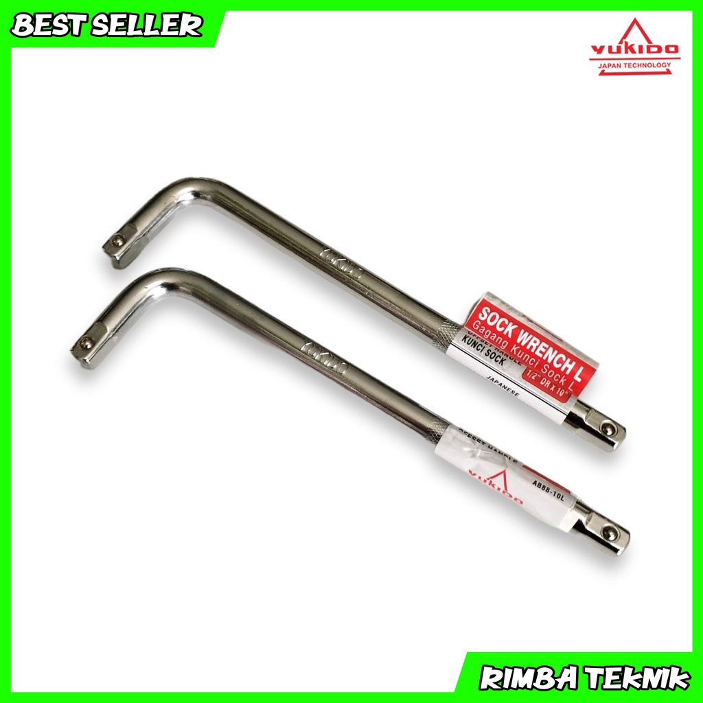 Jual YUKIDO Gagang Sock L ukuran 1/2" x 10" / Offset Handle 1/2" x 10 INCH Chrome Vanadium ...