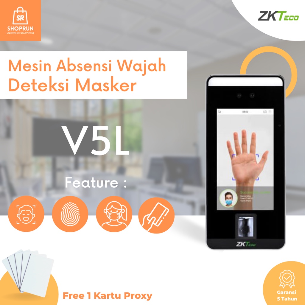 Jual Mesin Absensi Speedface Fingerprint Scan Wajah Deteksi Suhu ...