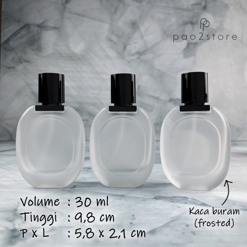 Jual Botol Parfum 30ml Spray Kaca Tebal Oval Frosted / Buram ...