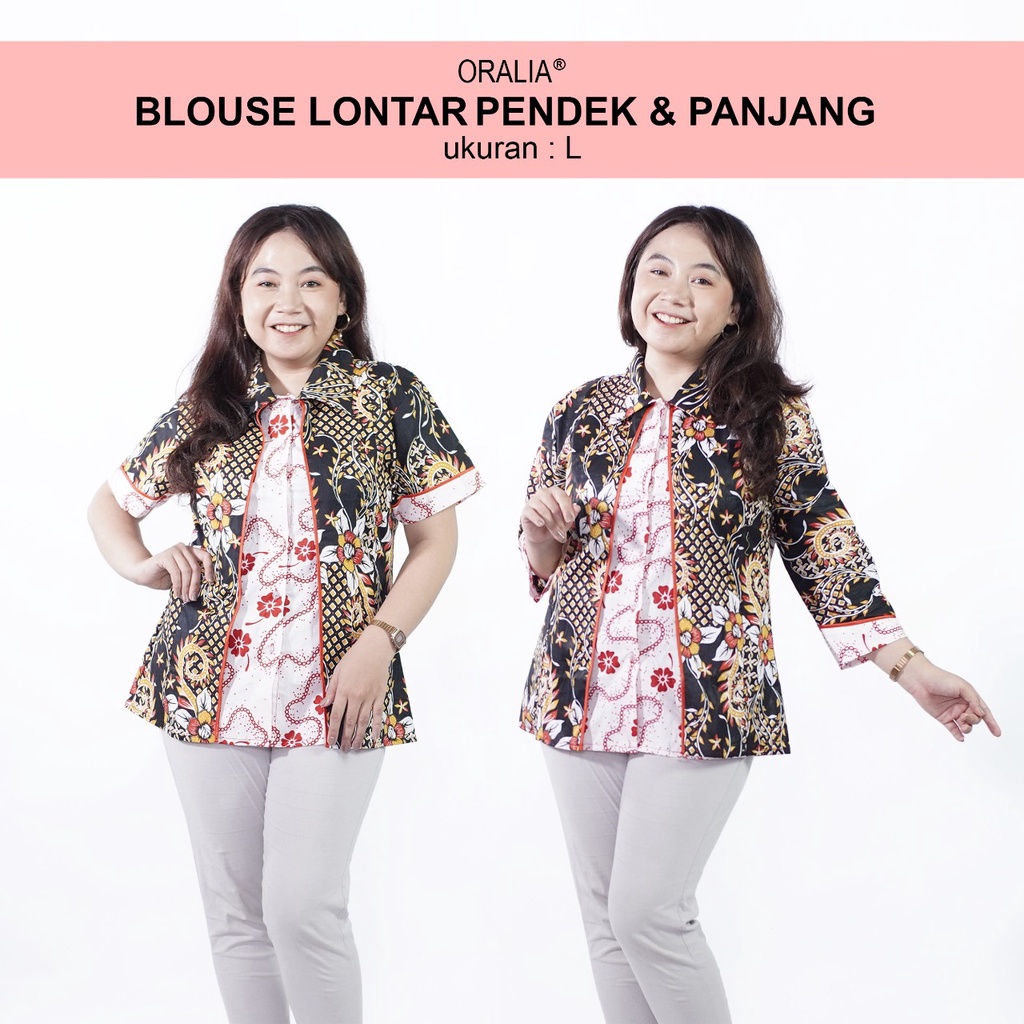 Jual Atasan Batik Blouse Big Size Wanita Lengkap S M L Xl 2l 3l 4l 5l