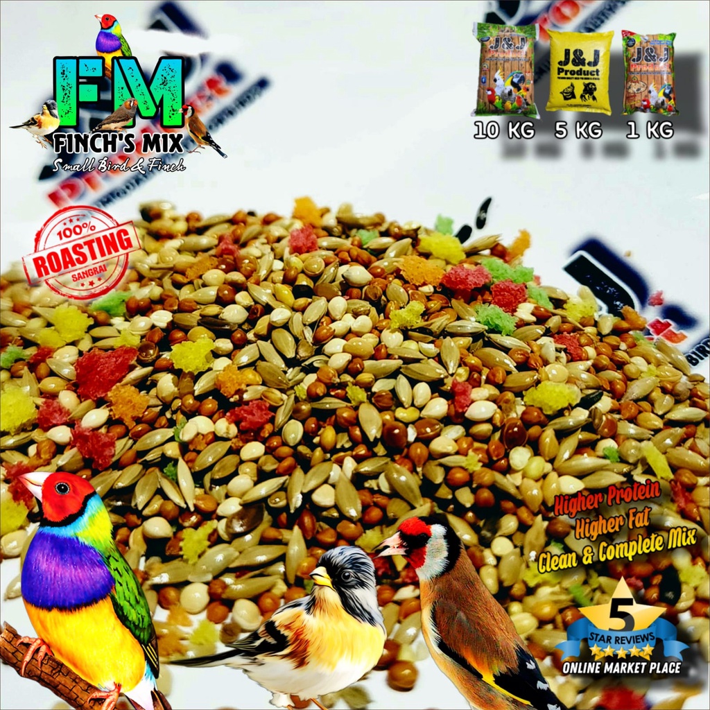 Jual pakan burung J&J Finch Mix 10kg pakan harian pakan ternak finch ...