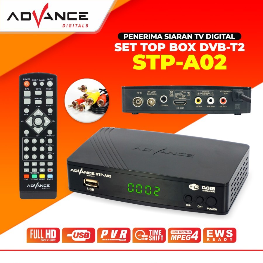 Jual Set Top Box STB ADVANCE DVB-T2 STP-A02 Penerima Siaran TV Digital ...