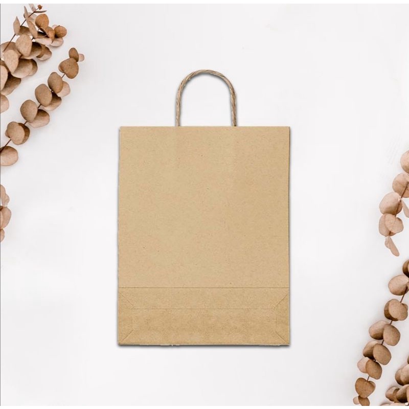 Jual paper bag polos carft ukuran 21x12x18 cm landscape / paper box ...