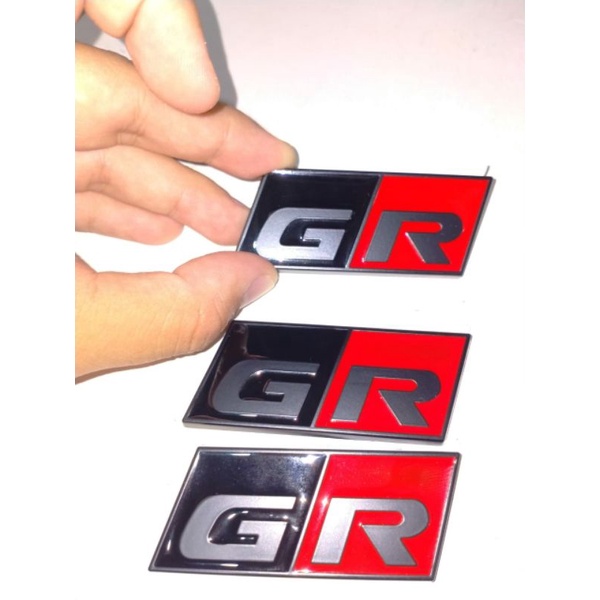 Jual logo emblem GR metal gr sport original tulisan GR black timbul ...