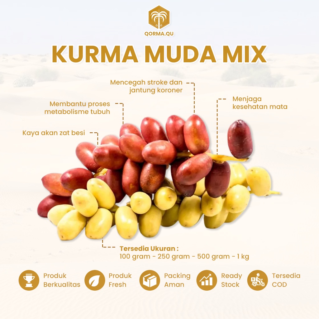 Jual READY KURMAMUDA MIX | Kurma Muda mix warna Fresh No Frozen| Kurmud ...