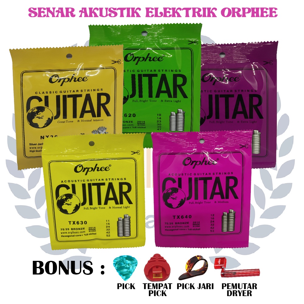 Jual Senar Gitar Orphee Akustik Kemasan Plastik | Shopee Indonesia