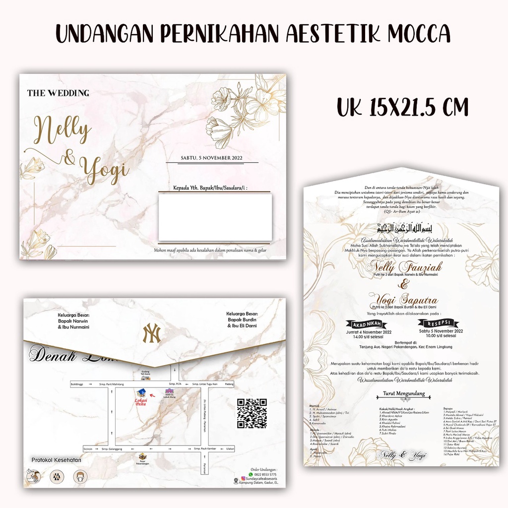 Jual Undangan Pernikahan Model Amplop Design Mocca Aesthetic | Shopee Indonesia