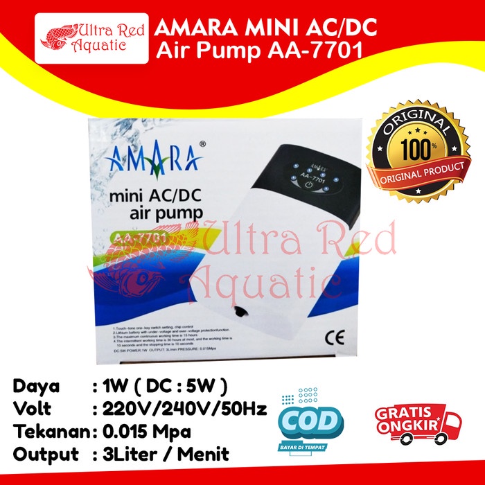 Jual Amara AA 7701 AA-7701 Aerator AC/DC Pompa Angin Otomatis Mesin ...