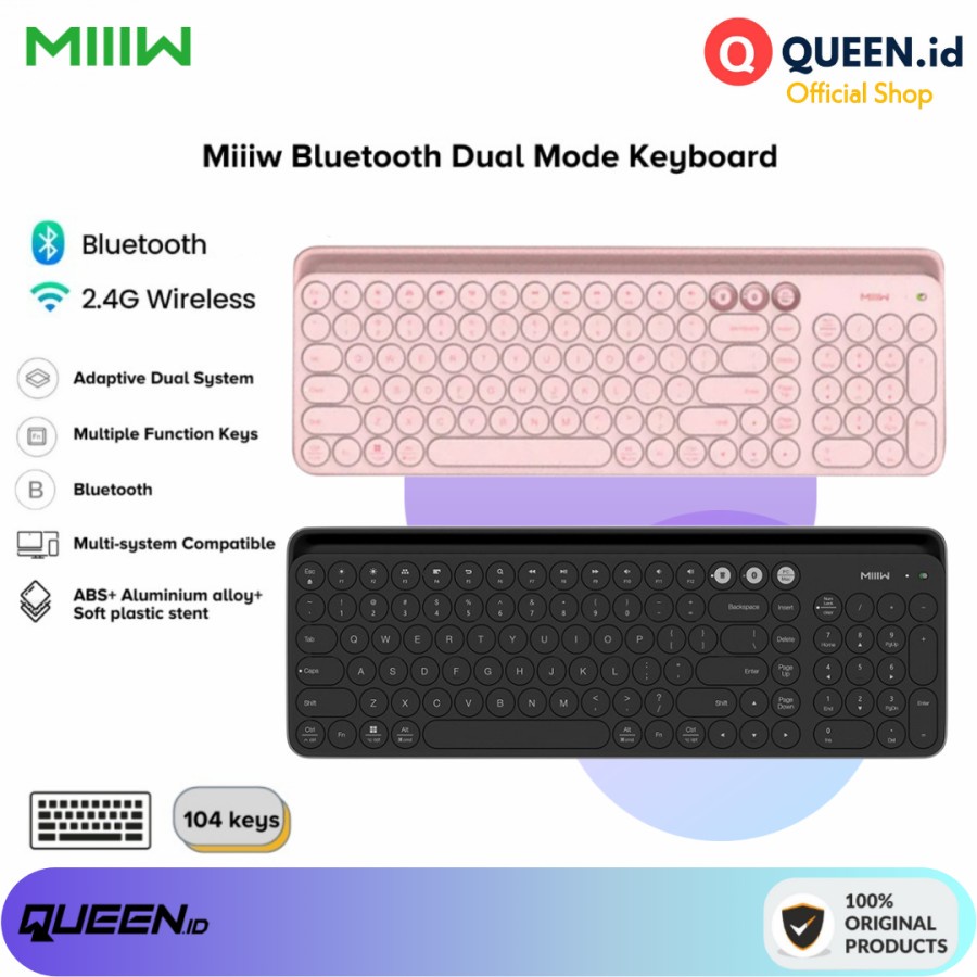 Jual Xiaomi MIIIW Wireless Keyboard Dual mode - Keyboard Bluetooth and ...