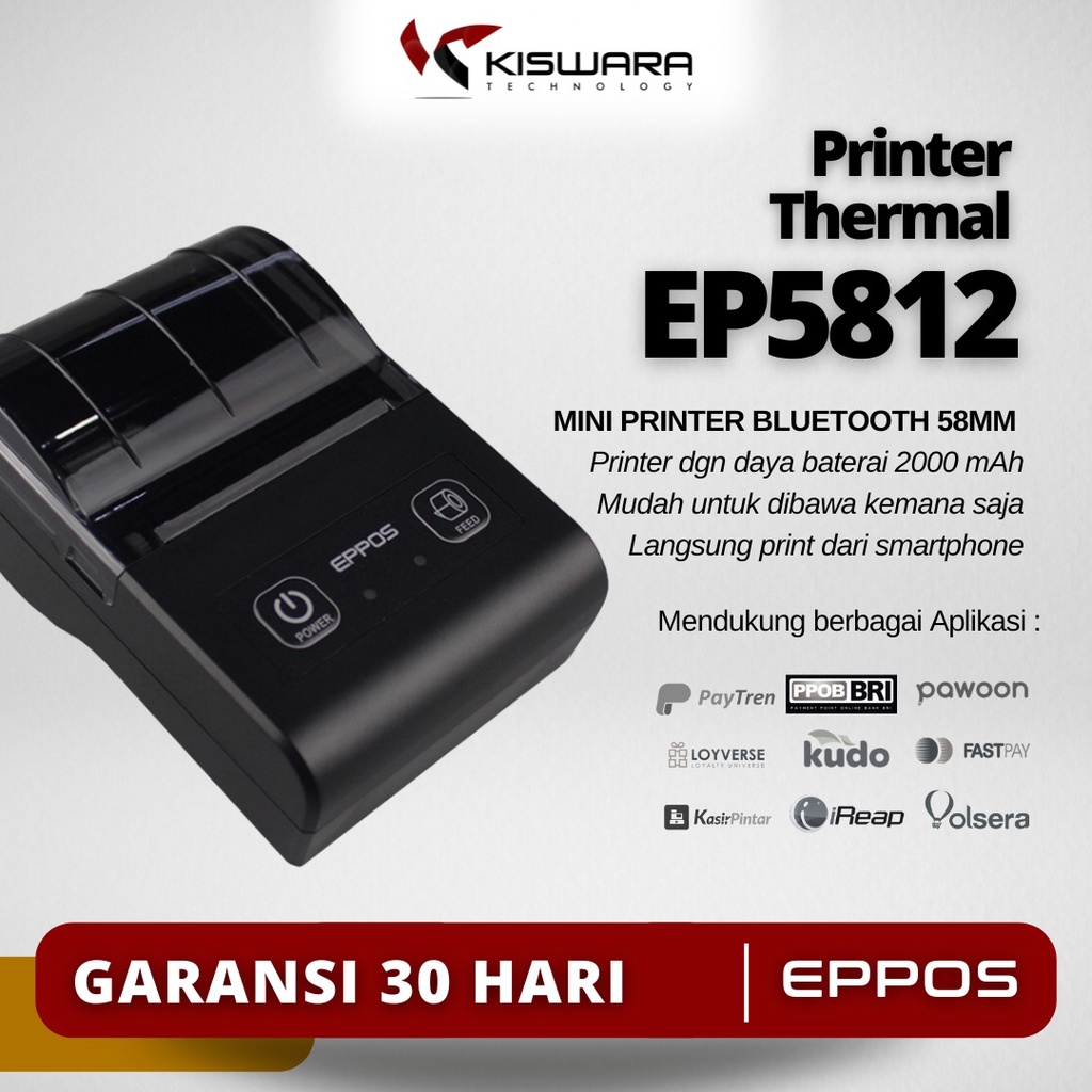 Jual {Best Seller} mini Printer Bluetooth EPPOS EP5812 | Shopee Indonesia
