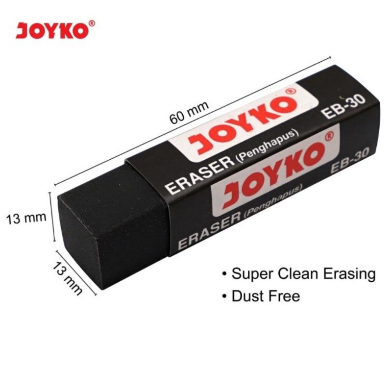 Jual Penghapus sedang Hitam Joyko EB-30 Eraser Black | Shopee Indonesia