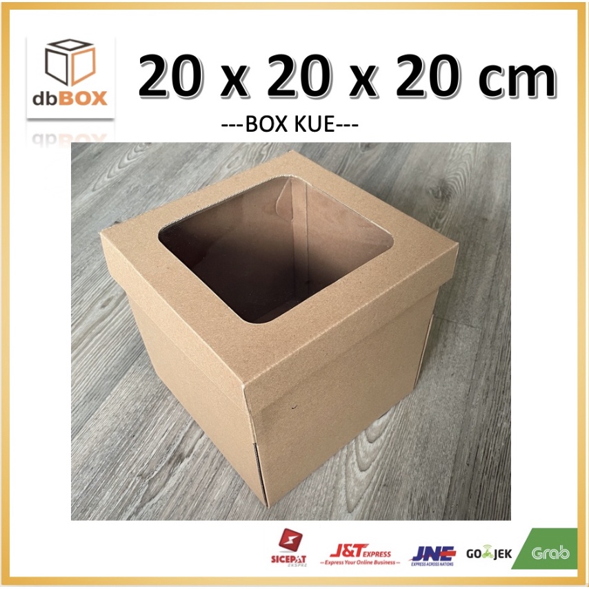 Jual BOX KUE 20x20x20 cm kardus die cut, untuk kue hampers gift box MIK ...