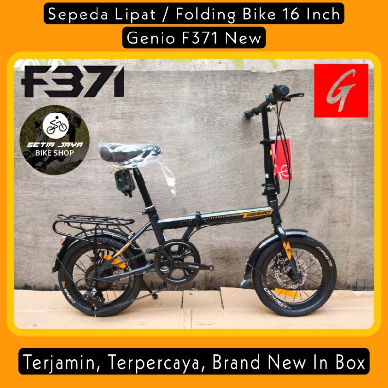 Jual Sepeda Lipat / Folding Bike 16 Inch GENIO F371 New Steel 7 Speed | Shopee Indonesia