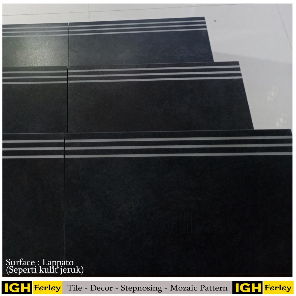 Jual Stepnosing Granit 30x50 Hitam Rustic Lantai Tangga Anti Selip ...