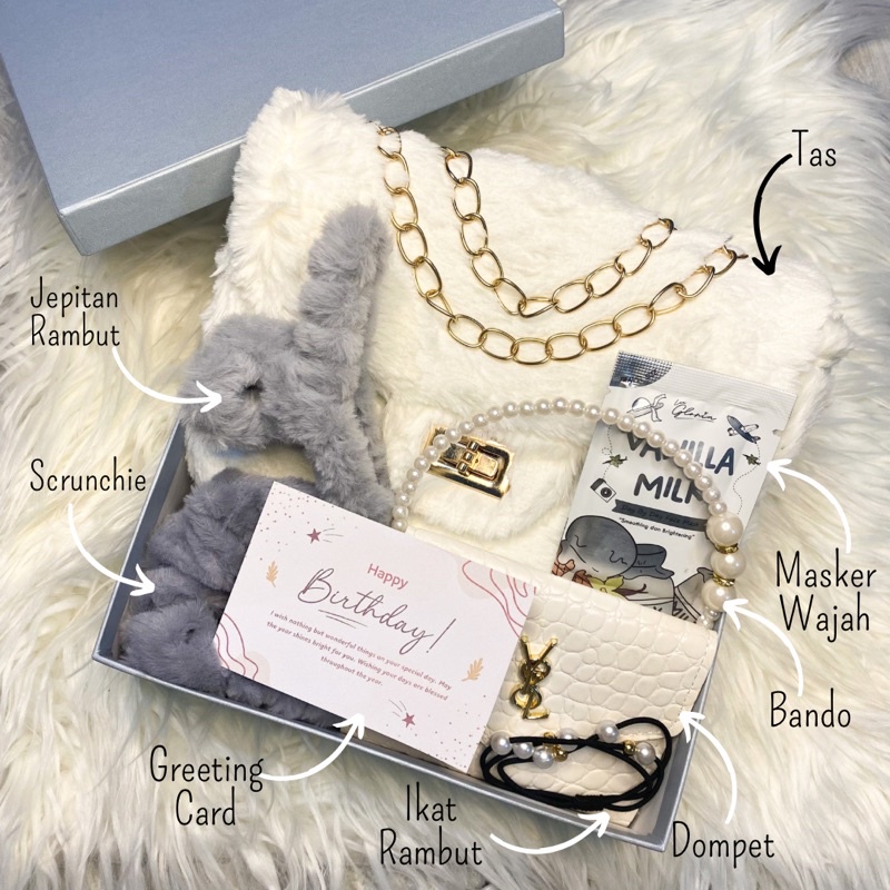 Jual [B2020]HAMPERS GIFT BOX TAS LUCU BAHAN BULU/KADO HARI GURU/KADO ...