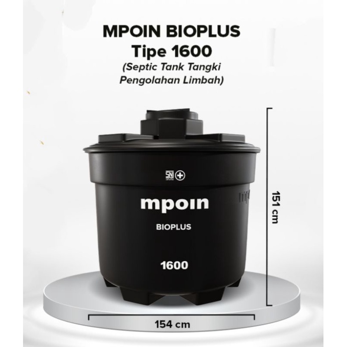Jual Septic Tank Bioplus Mpoin Tangki Tandon Septic Tank 1600 | Shopee ...