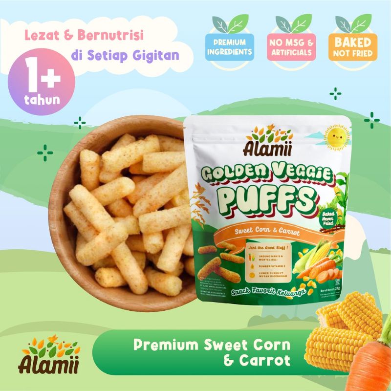 Jual Alamii Golden Veggie Puffs 25 gr / Snack Sehat / Snack Anak dan ...