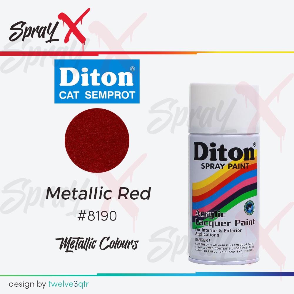 Jual DITON METALLIC RED 8190 / MERAH METALIK #8190 300ML - SPRAY PAINT ...