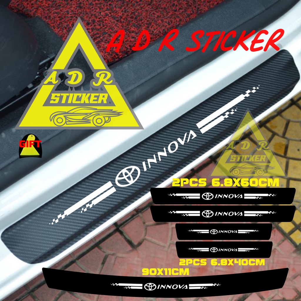 Jual 5pcs sticker sill plate karbon 3d mobil innova sticker karbon 3d ...