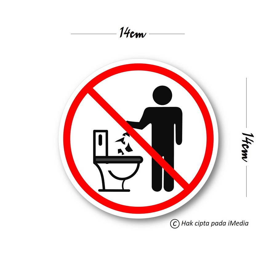Jual STIKER KLOSET DUDUK | STIKER LARANGAN BUANG SAMPAH PADA KLOSET ...