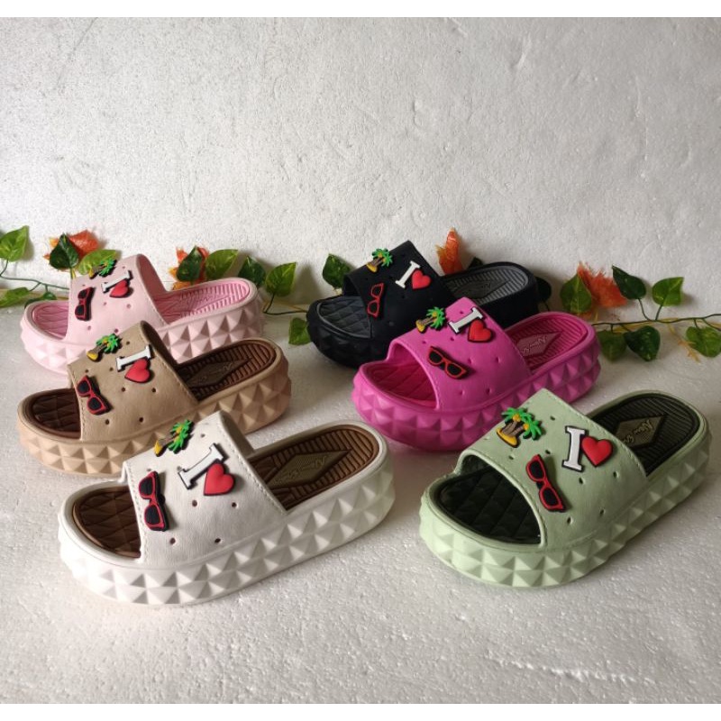 Jual Sandal Fuji / Sandal Wanita Jelly Eva Wedges Platfrom Tebal Dengan ...