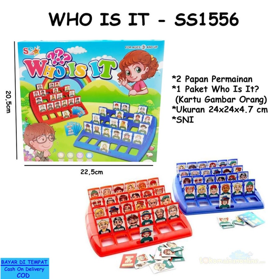 Jual Mainan Edukasi Anak Tebak Gambar Board Game Who It Edukasi ...