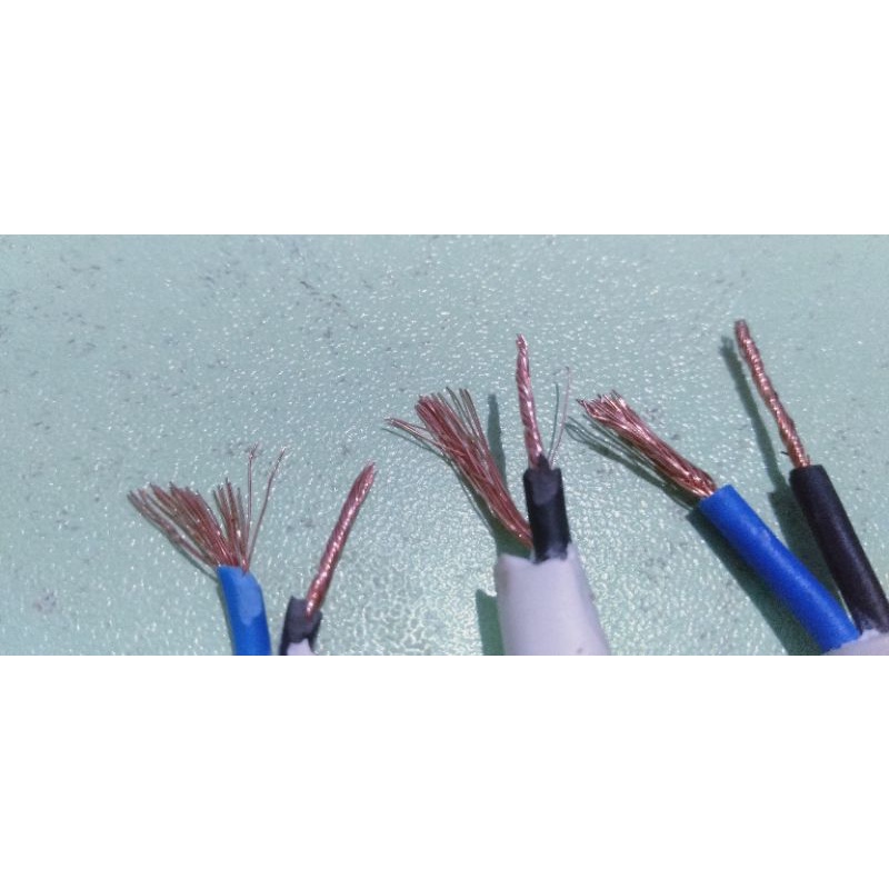 Jual kabel listrik serabut meteran SNI 2 x 0.75 2x0.75 oval bulat hitam ...