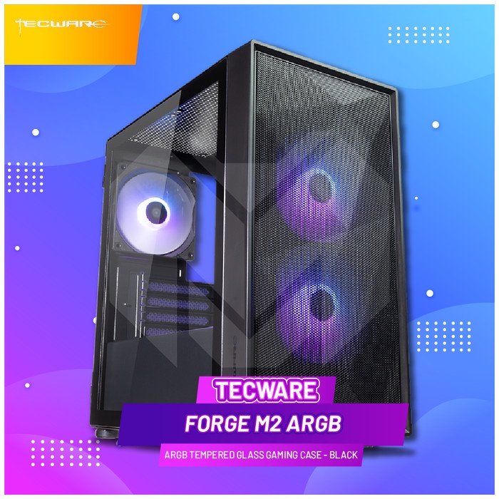 Jual TECWARE FORGE M2 Black ARGB Tempered Glass Gaming Case - Hitam ...