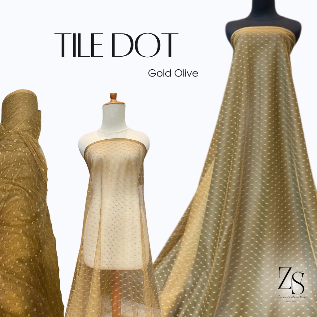 Jual Kain tile polkadot/tile dot/tile bintik Warna Gold Olive | Shopee ...