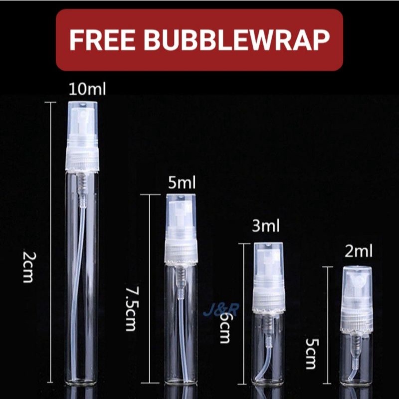 Jual botol decant parfum kaca spray 2ml, 5ml, 10ml | Shopee Indonesia