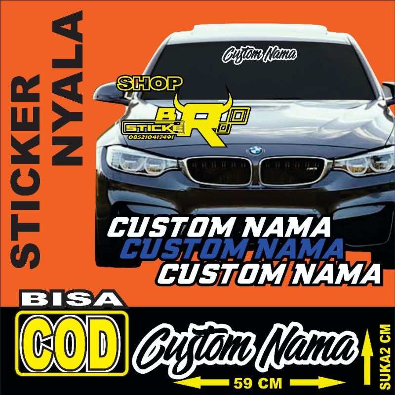 Jual CUSTOM NAMA, CUTTING STICKER KACA MOBIL, STICKER VIRAL, CUTTING ...