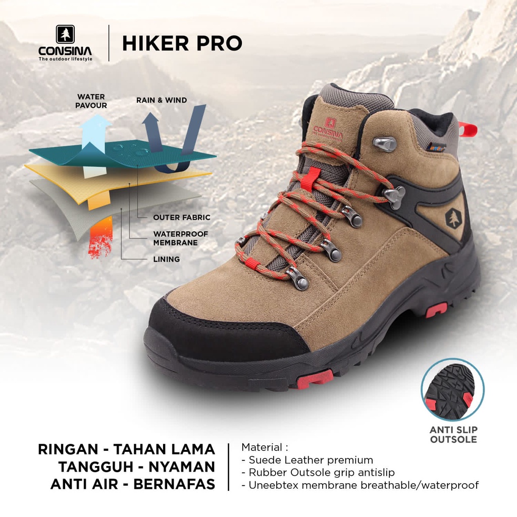 Jual Consina Hiker Pro Sepatu Gunung Outdoor Hiking Expedition Shoes ...