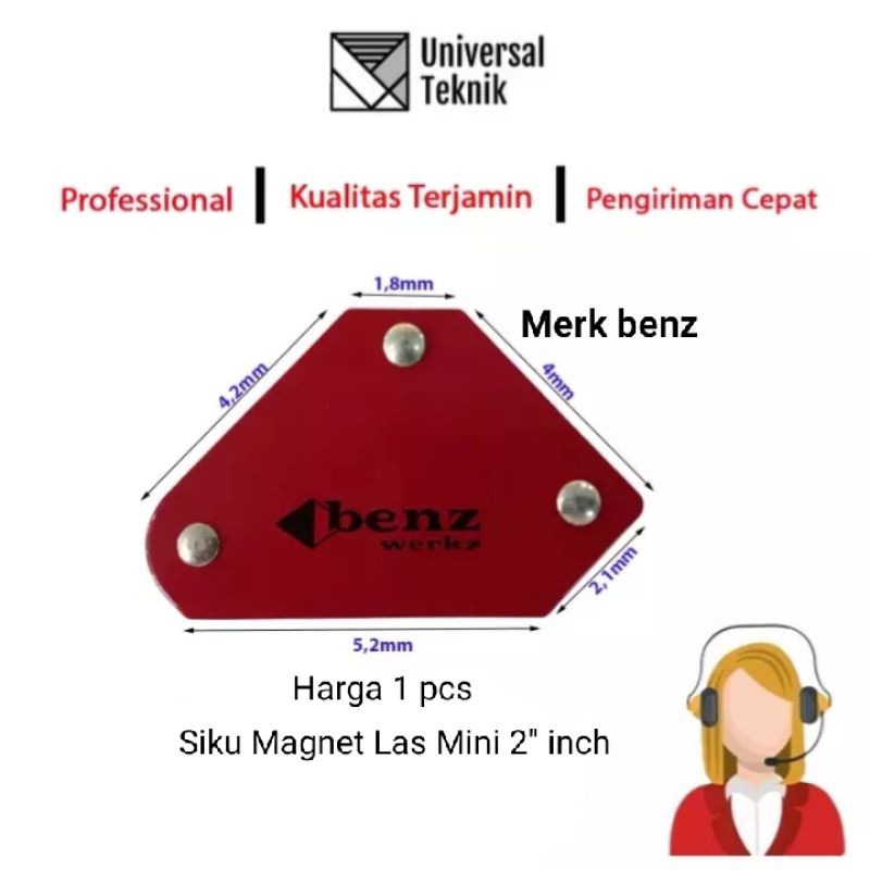 Jual Siku magnet las 2 inch/mini magnetic welding by benz werkz Per ...