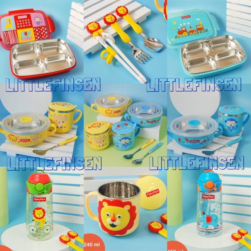 Jual FISHER PRICE/set bento box/set tableware/botol lion/sendok set ...