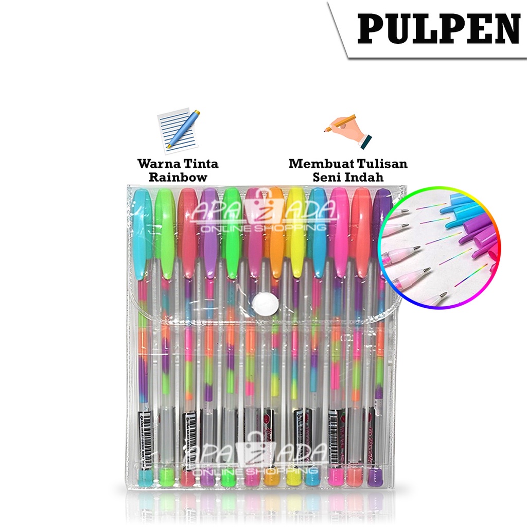 Jual Apazada - Gel Pen / Pulpen Gel Rainbow / Pena Gel / Ballpoint ...