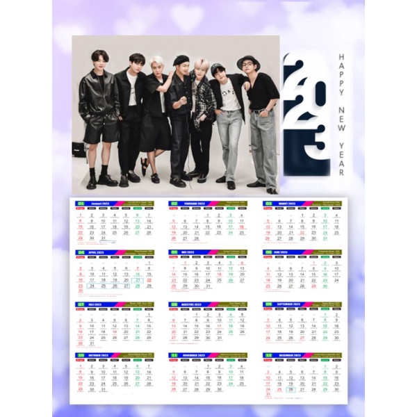 Jual KALENDER 2025 BTS /PARTAI/ GIVE AWAY 1 LEMBAR A3 min | Shopee Indonesia