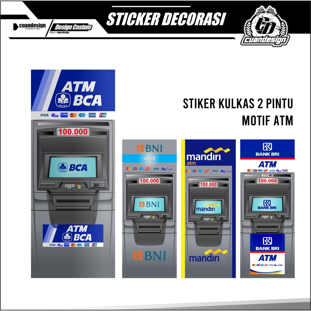 Jual STIKER KULKAS 1 PINTU DAN 2 PINTU STANDAR MOTIF ATM / STICKER ...
