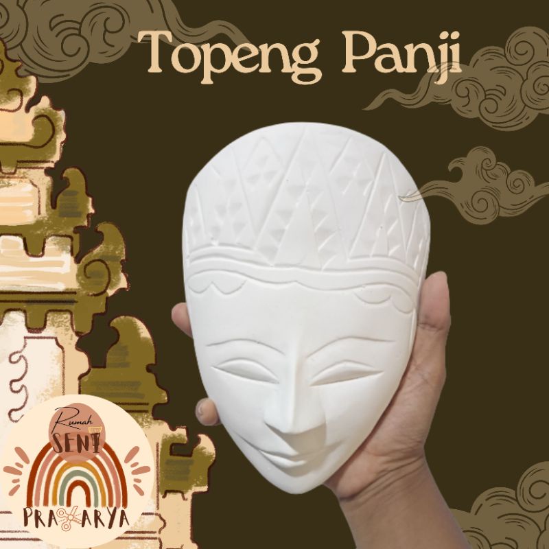 Jual READY Topeng lukis gypsum model Panji hiasan dinding prakarya ...