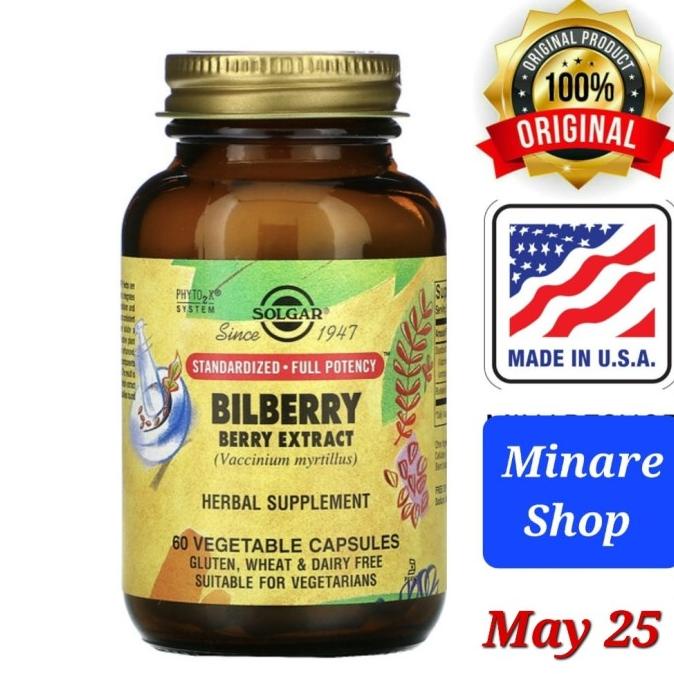 Jual SOLGAR USA Bilberry Berry Extract, 60 Veg Capsules PhytO2X System ...