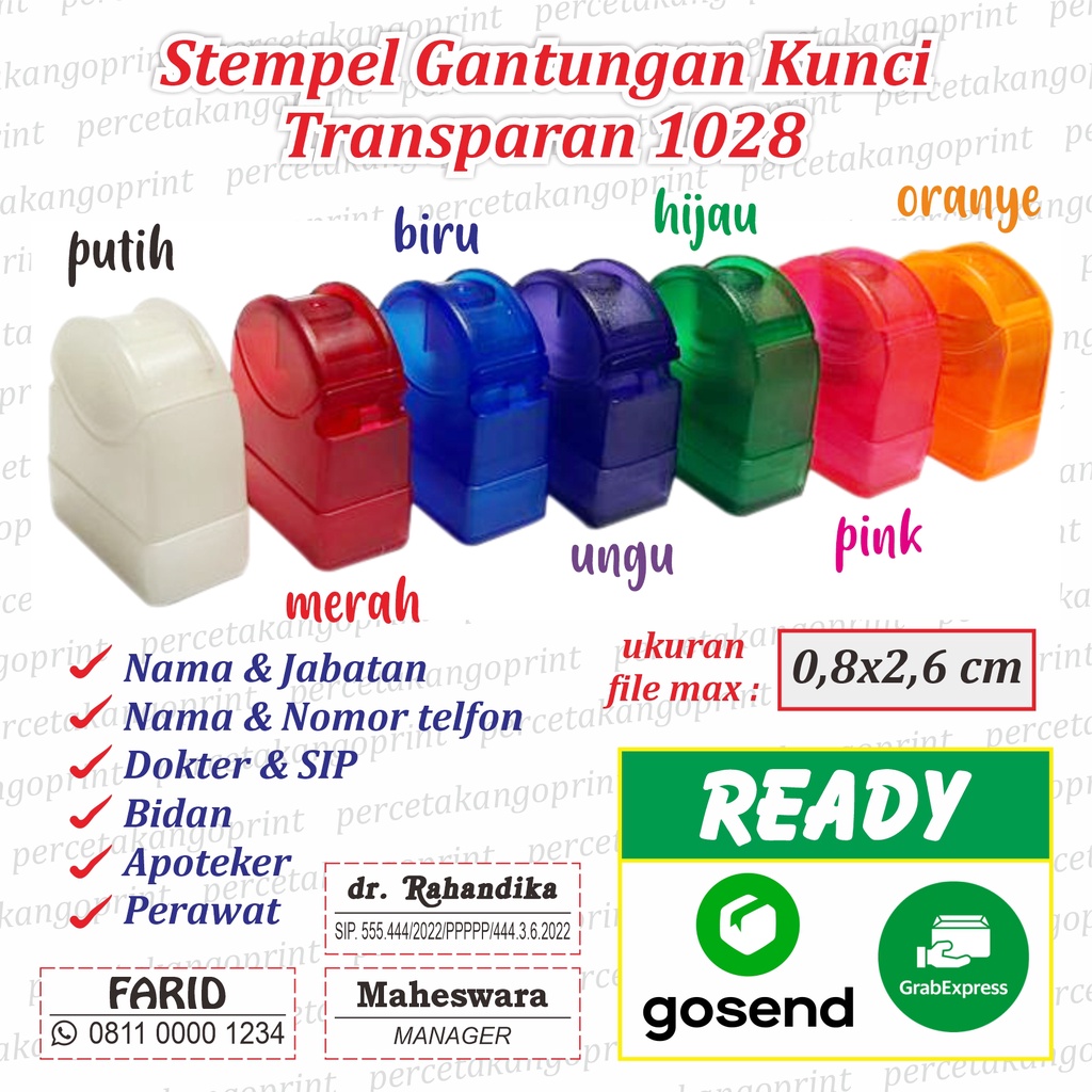 Jual Stempel nama ganci 10x28 Dokter SIP NIP bidan, perawat, apoteker ...