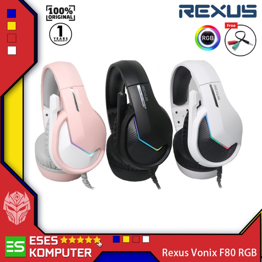 Jual Headset Rexus Vonix F80 F-80 RGB - Earcup Over-Ear - Gaming ...