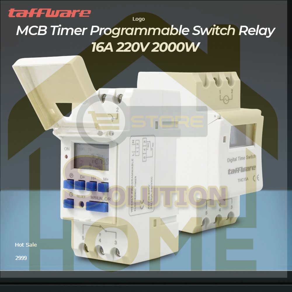 Jual Hss Tools Taffware Mcb Timer Programmable Switch Relay 16a 220v